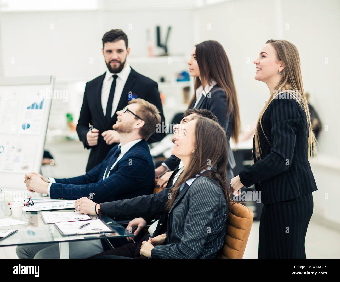 professional business team working on a new financial project on a ...