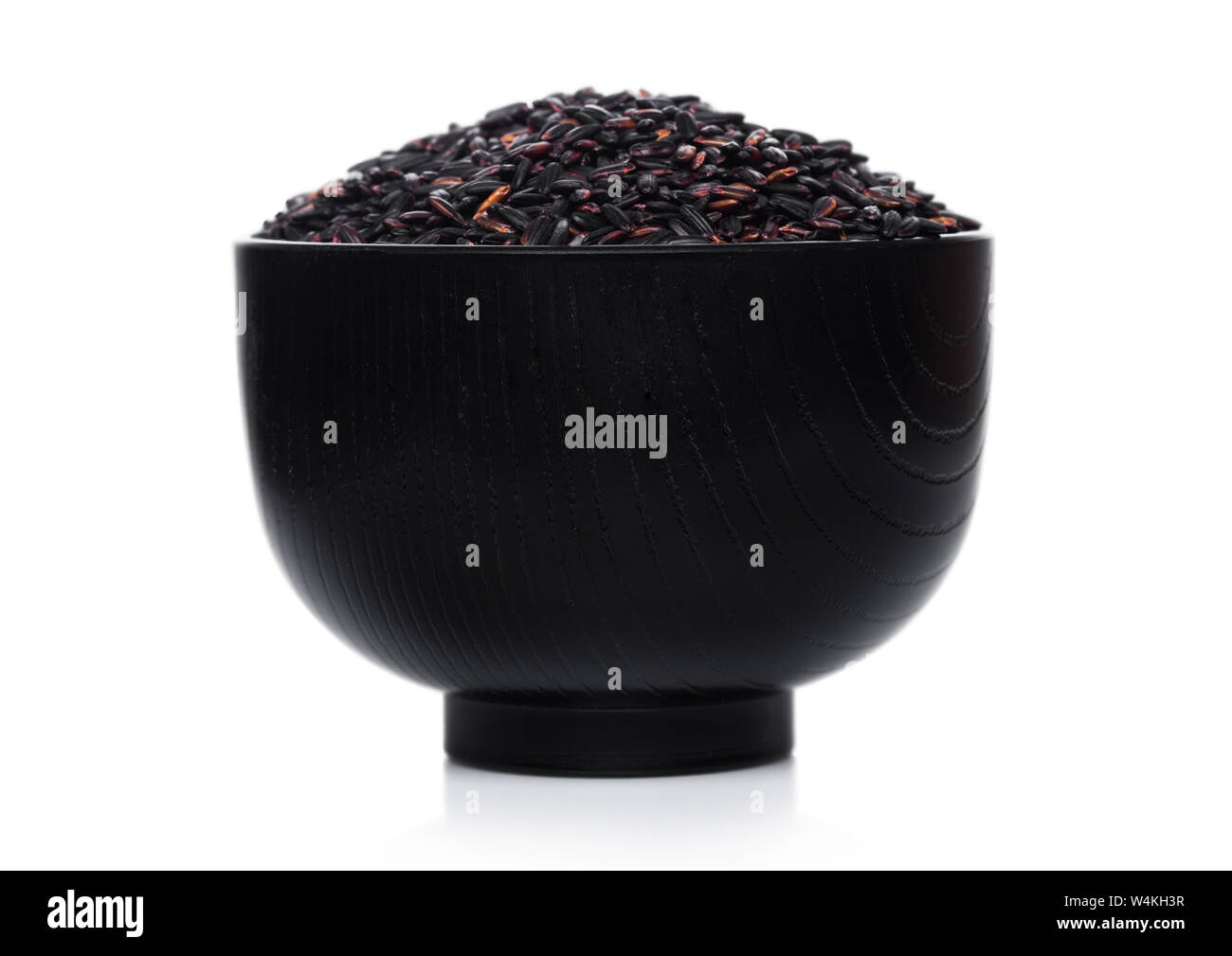 Black bowl of raw organic black venus rice on white background Stock ...