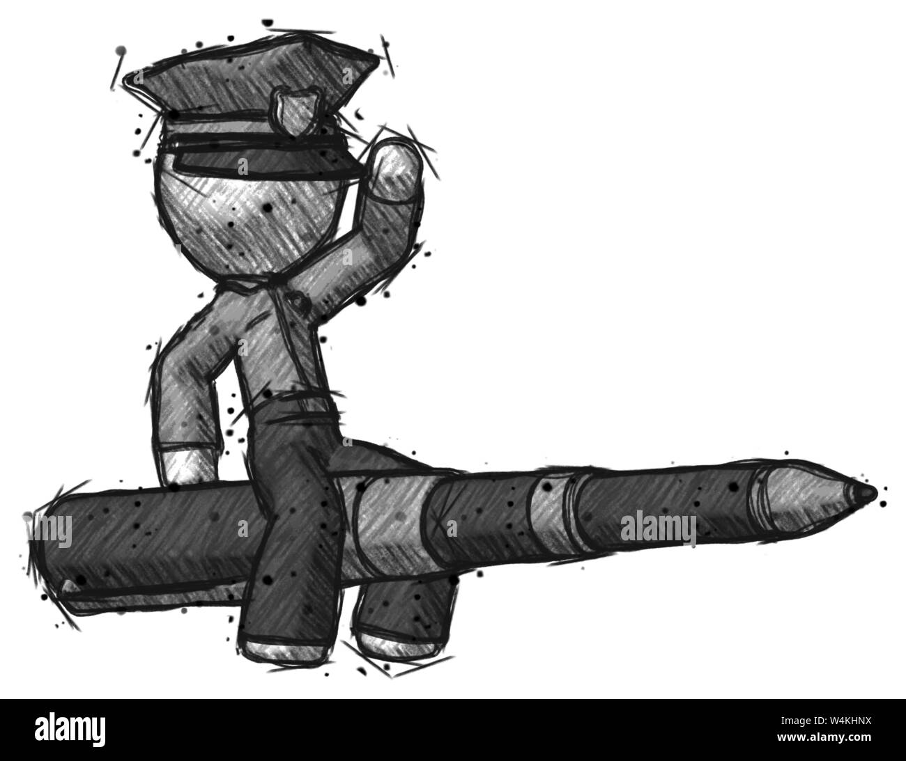 Riding a rocket Black and White Stock Photos & Images - Alamy