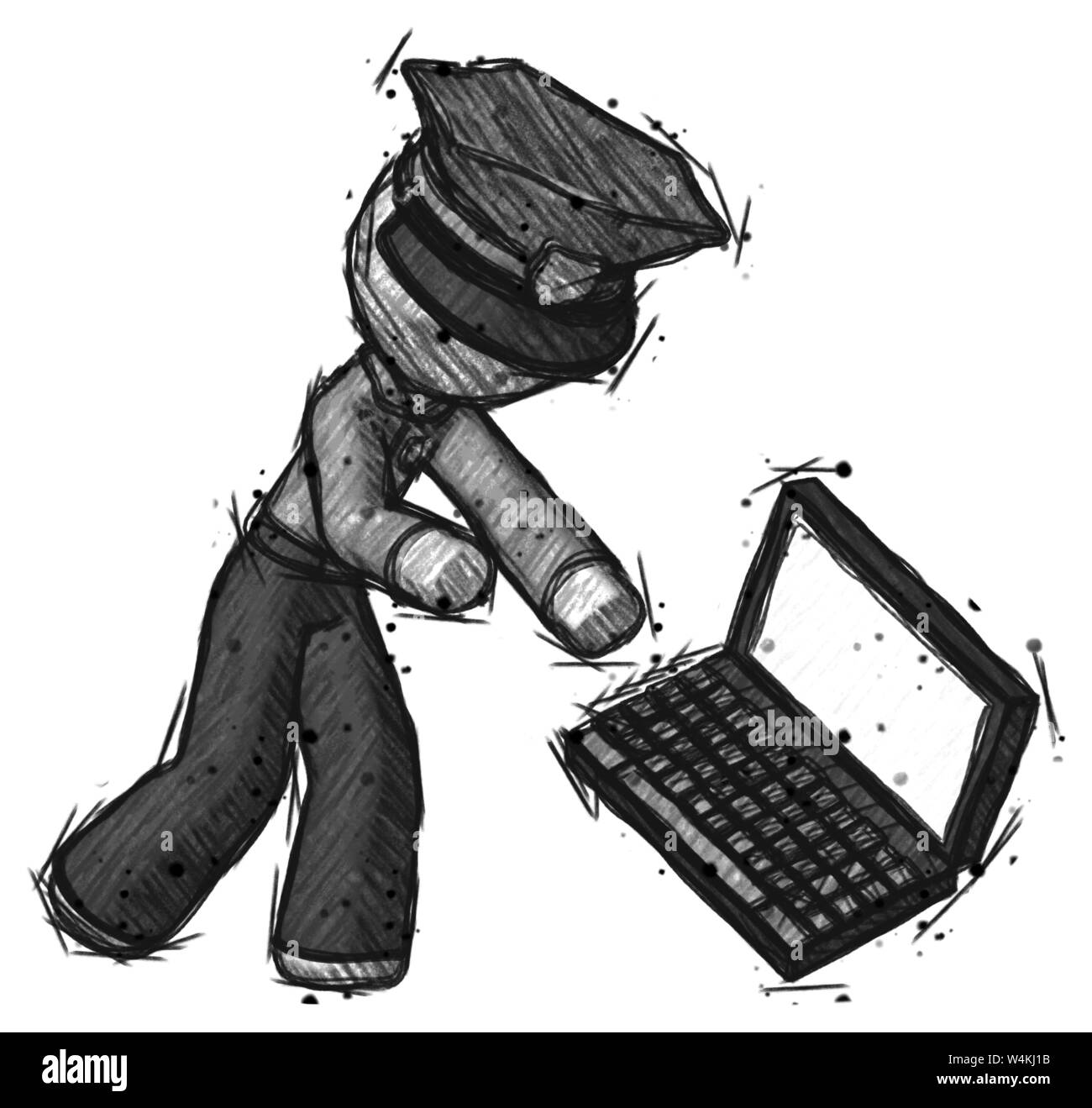 Police officer with laptop Black and White Stock Photos & Images - Alamy