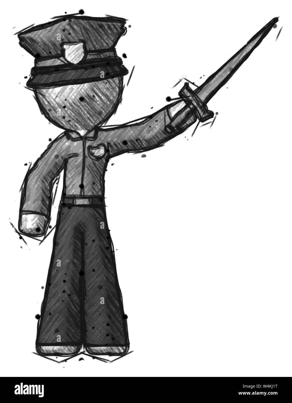 Pencil drawn sword Black and White Stock Photos & Images - Alamy