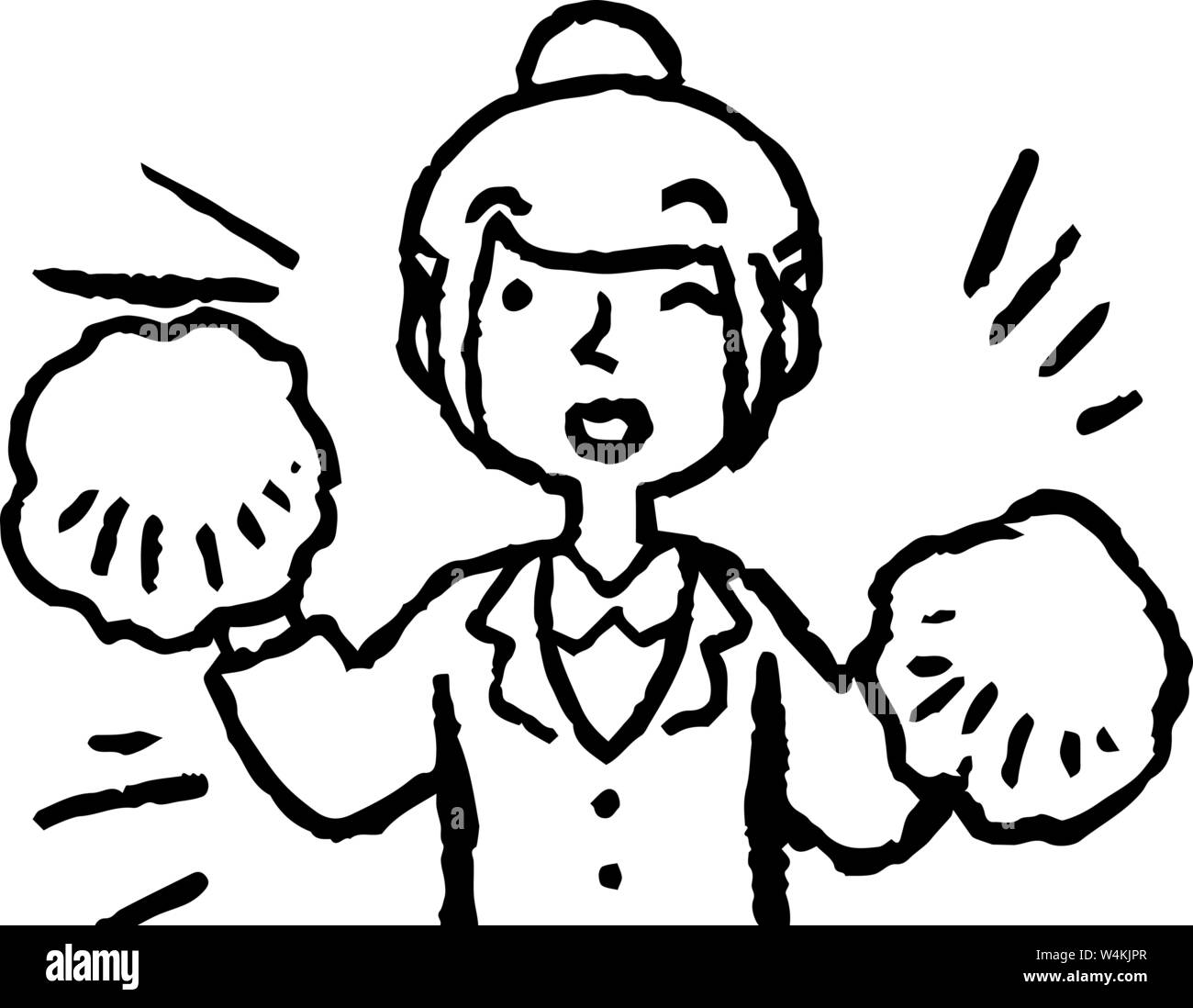 This is a illustration of a job-hunting girl student face and pose ...