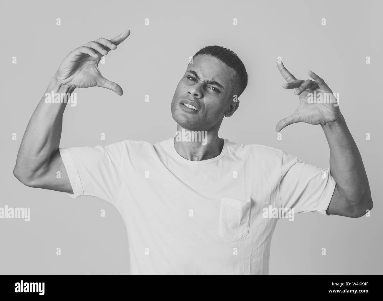 African american man looking angry Black and White Stock Photos ...