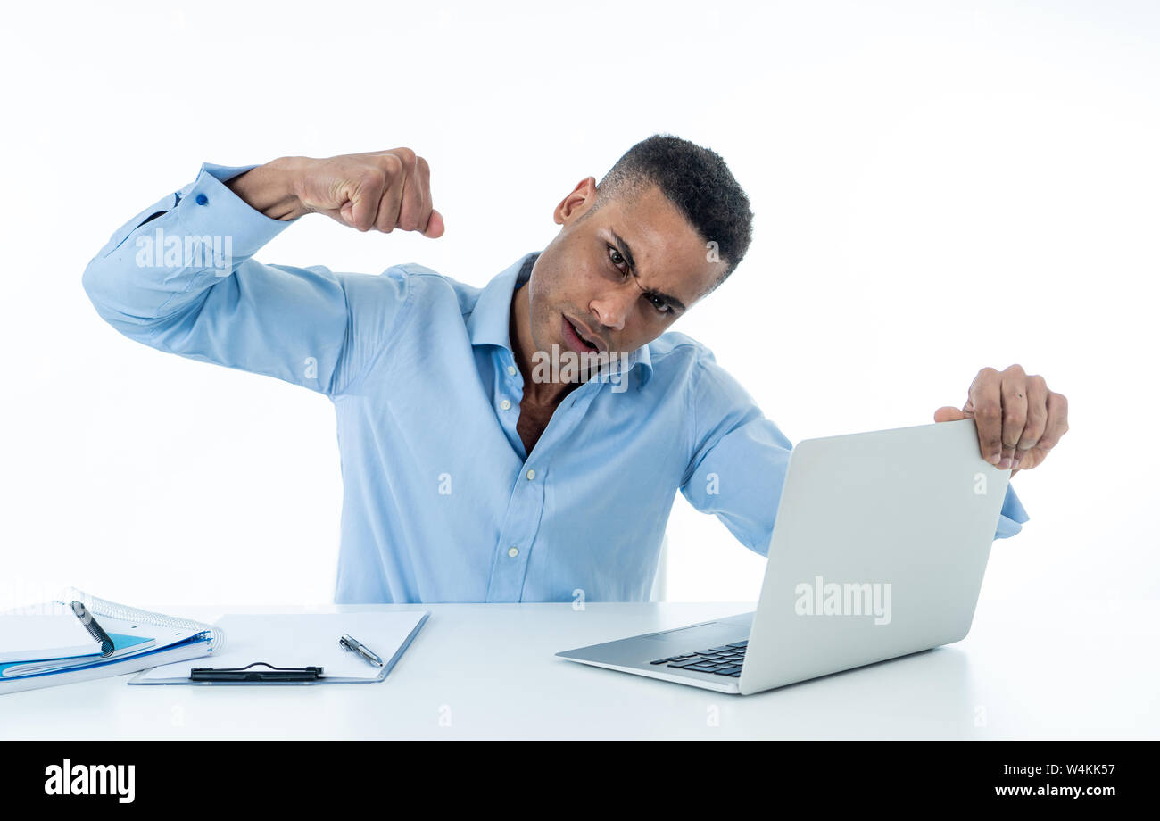 Angry and desperate african american entrepreneur businessman shouting ...