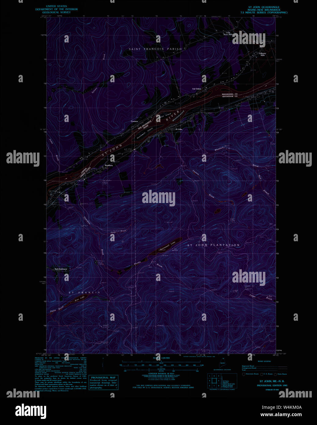 Maine USGS Historical Map St John 103005 1985 24000 Inversion ...