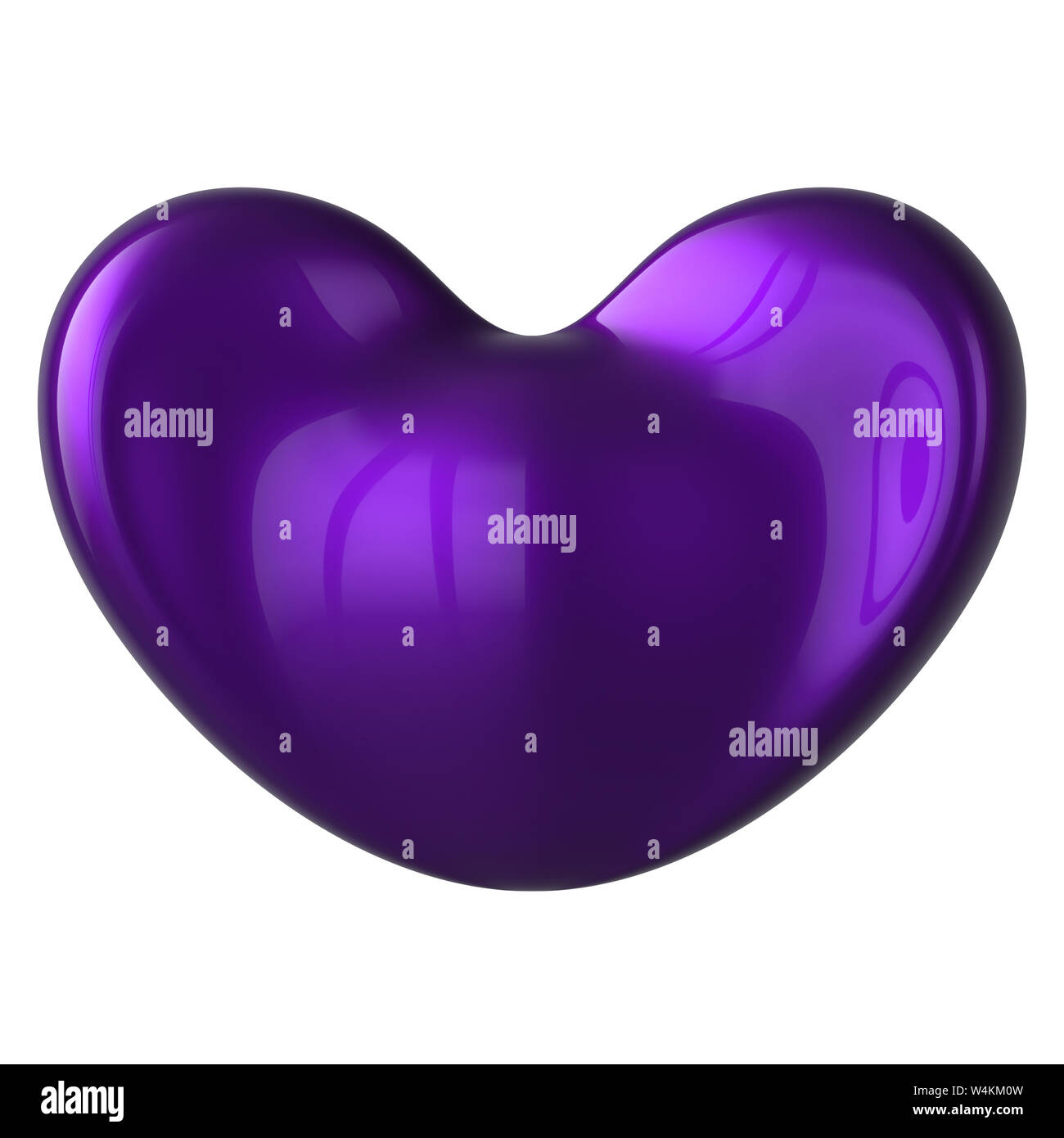 Heart shape purple Love symbol glossy. Valentine's Day greeting card ...