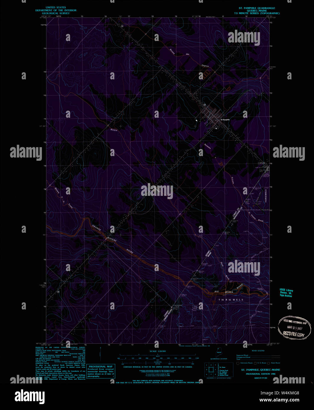 Maine USGS Historical Map St Pamphile 460923 1986 24000 Inversion ...