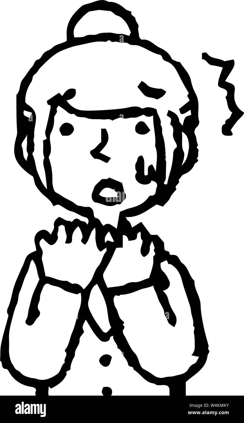 This is a illustration of a job-hunting girl student face and pose ...