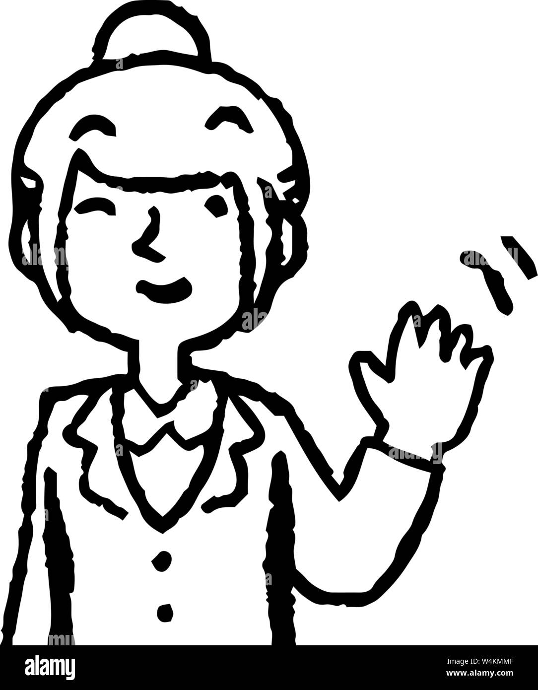 This is a illustration of a job-hunting girl student face and pose ...