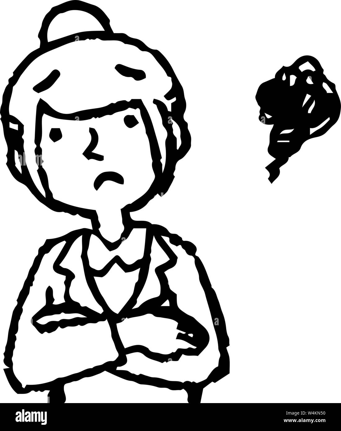 This is a illustration of a job-hunting girl student face and pose ...