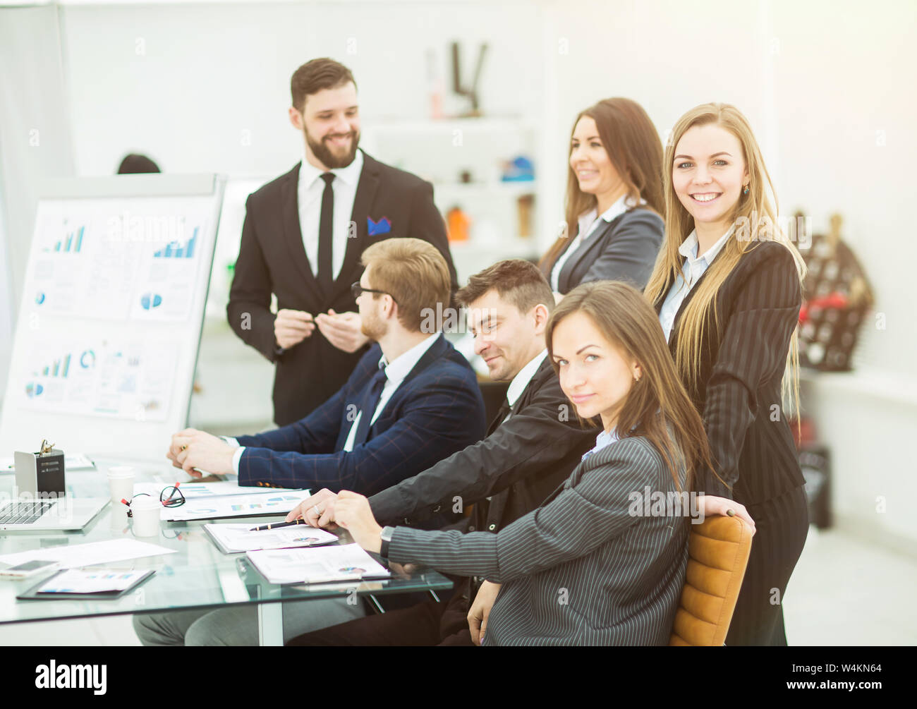 professional business team working on a new financial project on a ...