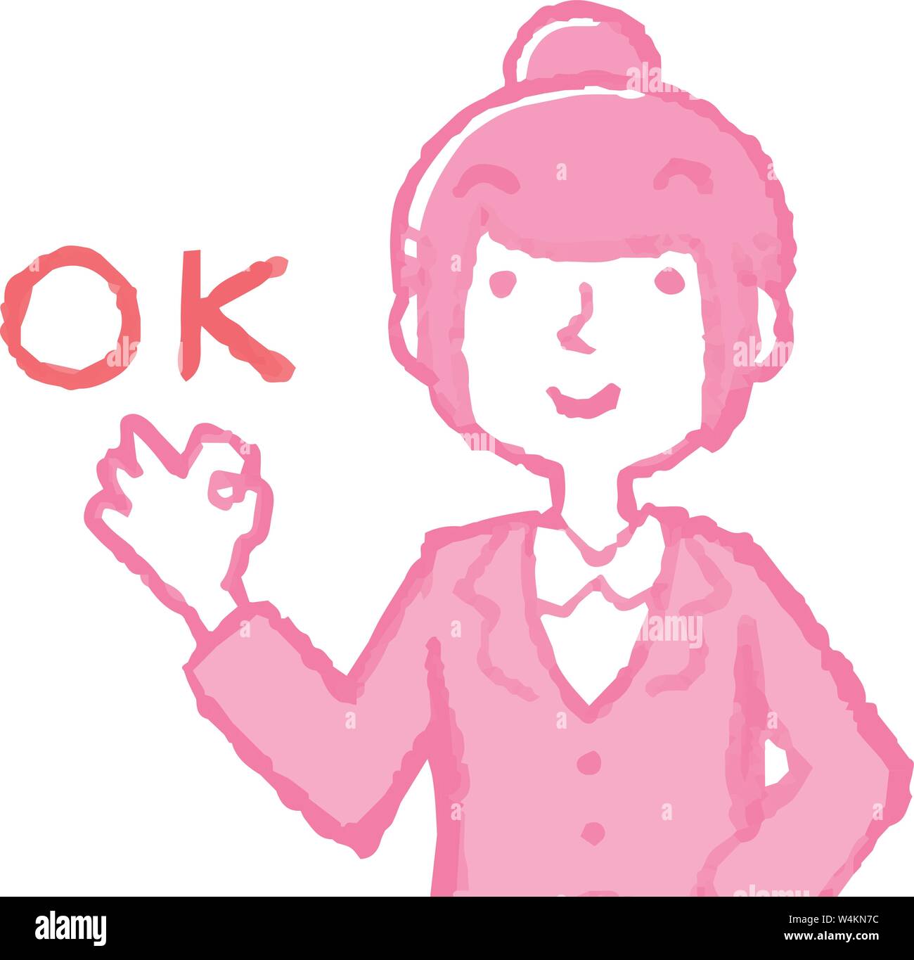 This is a illustration of a job-hunting girl student face and pose ...