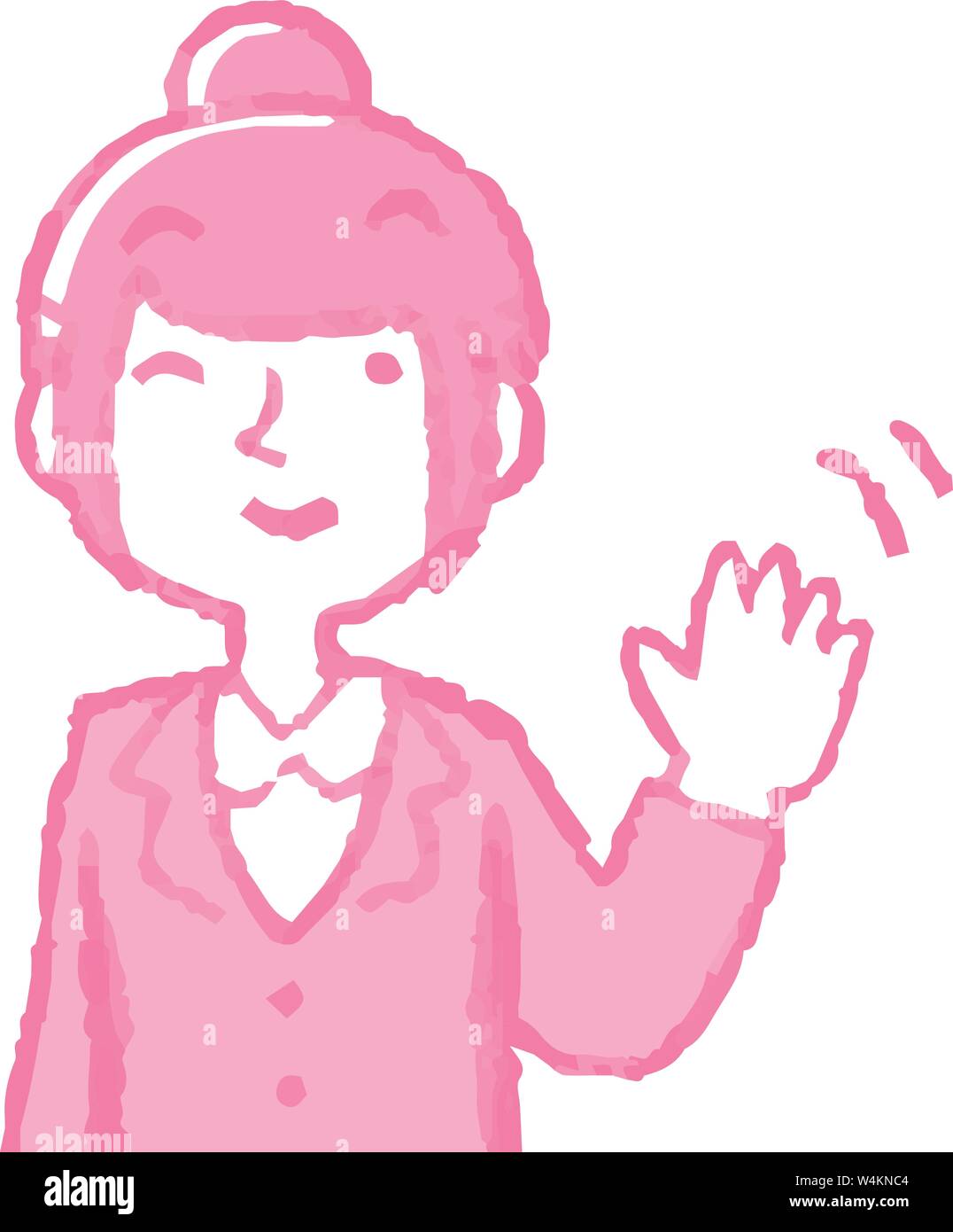This is a illustration of a job-hunting girl student face and pose ...