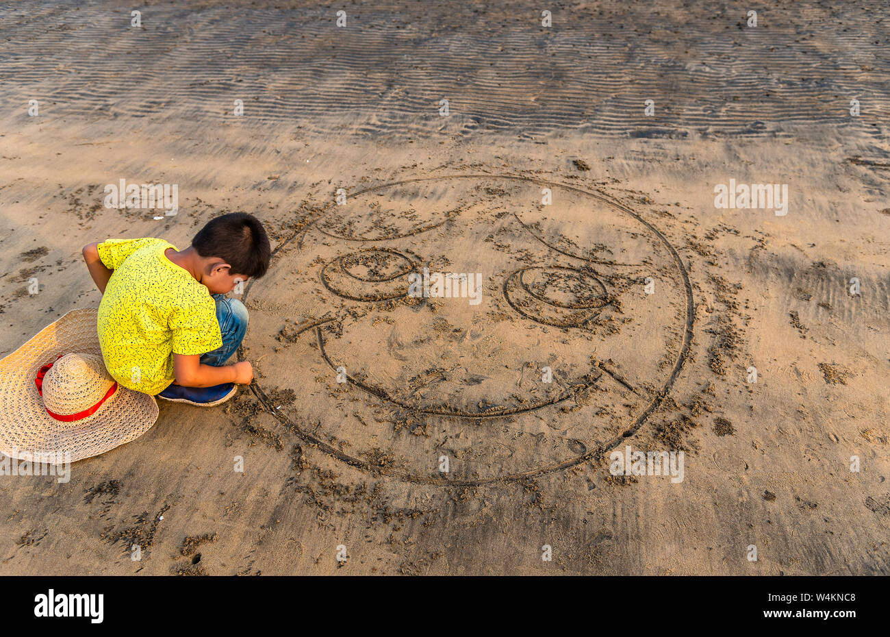 Smiley Face On The Beach High Resolution Stock Photography and Images ...