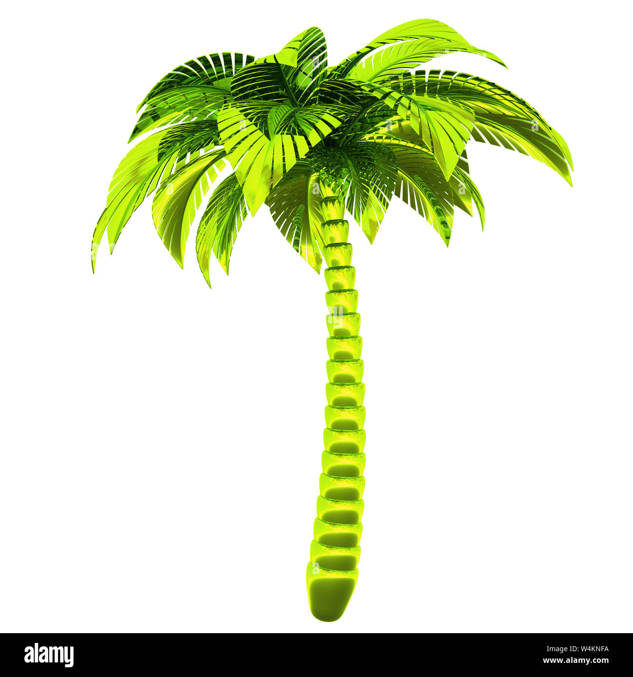 Palm tree green metallic stylized tropical plant nature. Exotic tourism ...