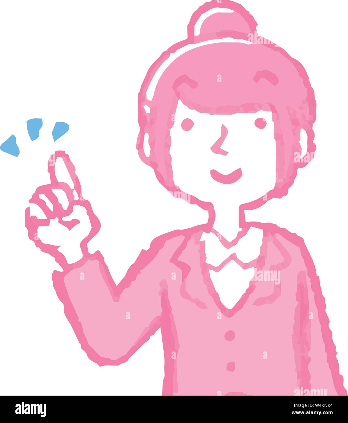 This is a illustration of a job-hunting girl student face and pose ...