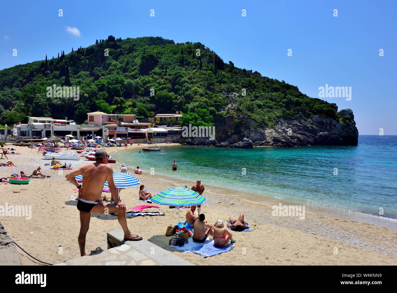 Agios Spiridon Beach,Paleokastritsa,Corfu,Greece Stock Photo - Alamy