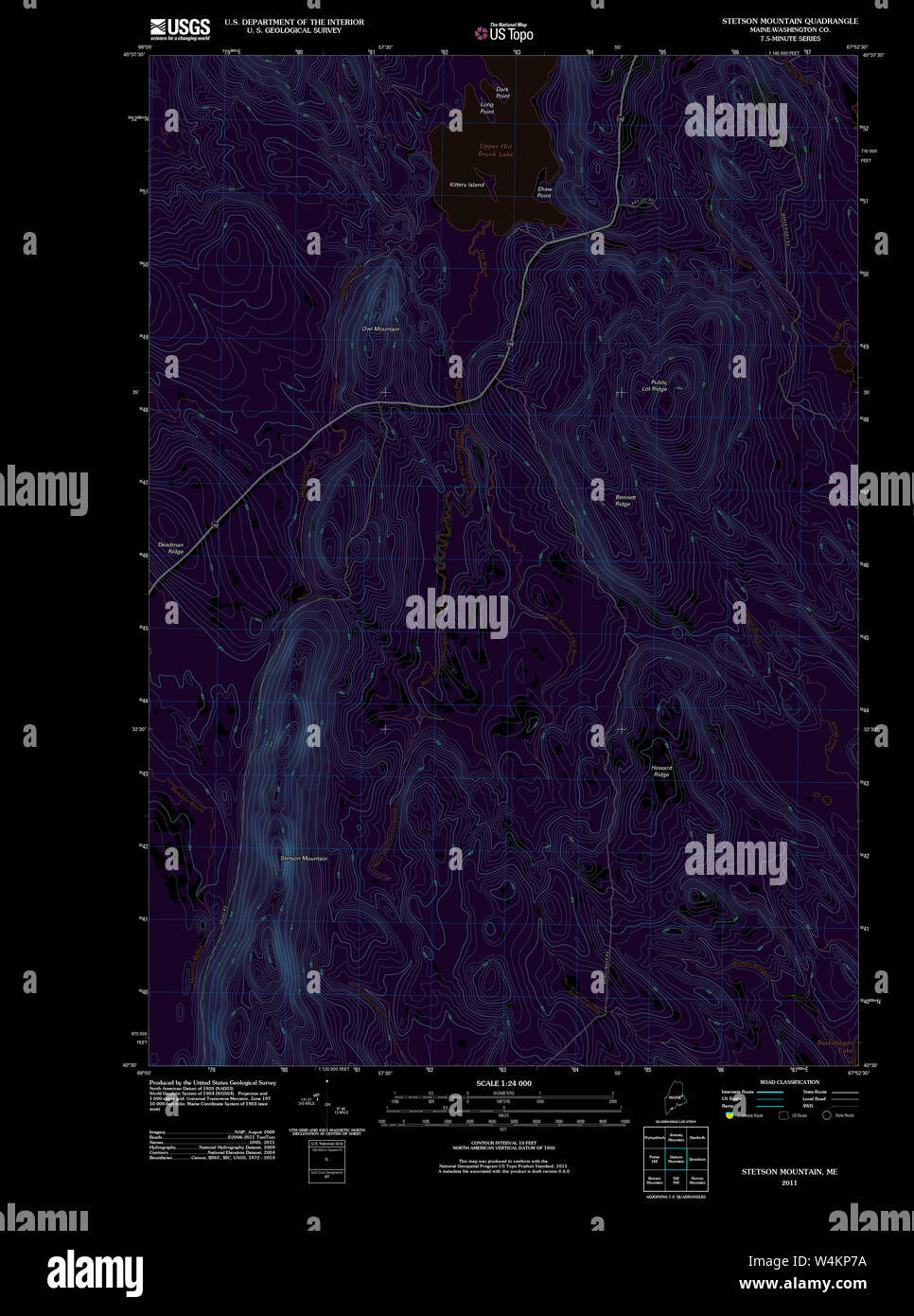 Maine USGS Historical Map Stetson Mountain 20110829 TM Inversion ...