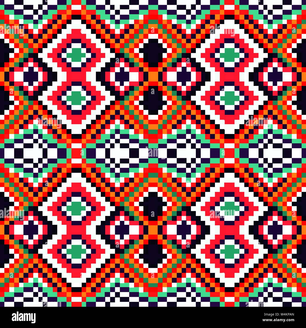 psychedelic pixels on a black background beautiful pattern Stock Vector ...