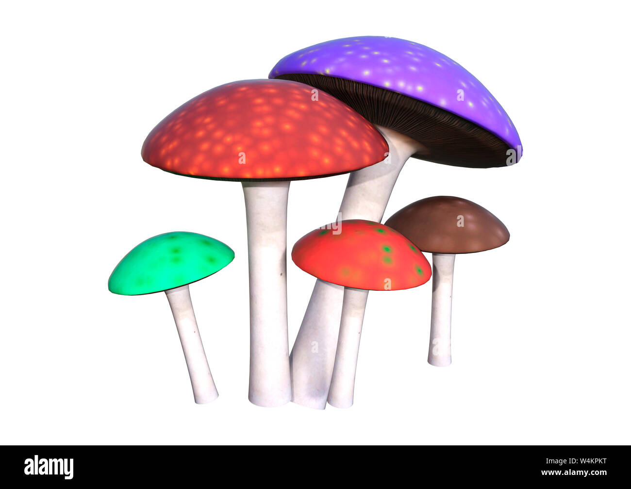 3D illustration of mushrooms isolated on white background Stock Photo ...
