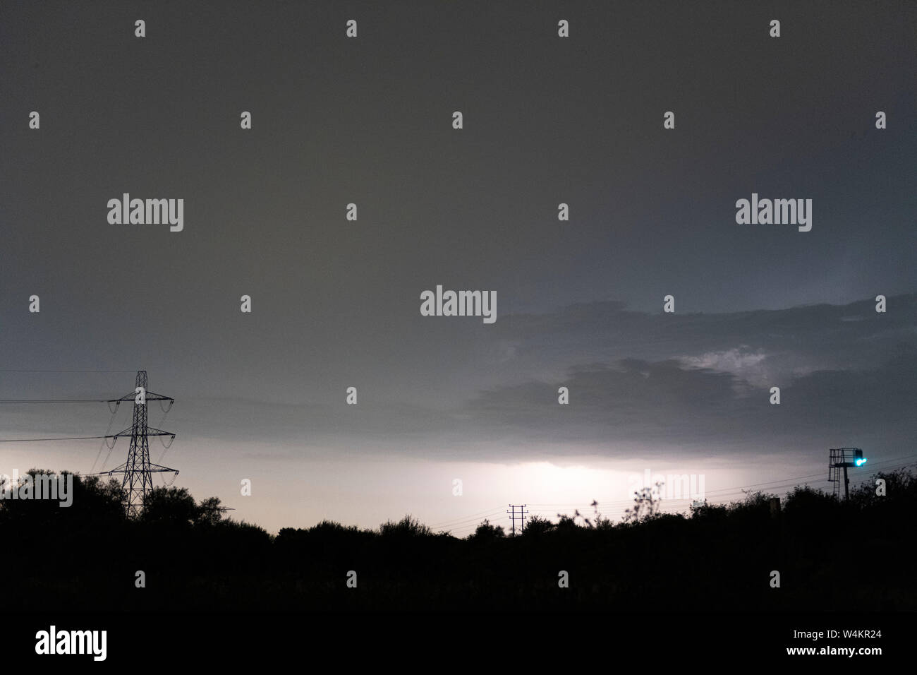 Storm at night - lightening Stock Photo - Alamy