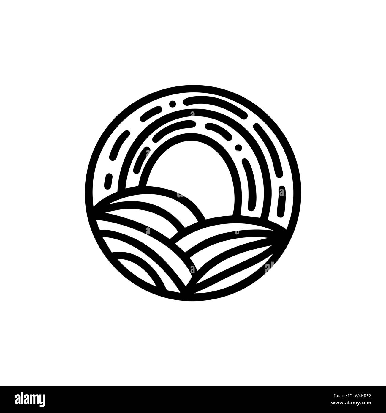 Tree leaves in circle Black and White Stock Photos & Images - Alamy