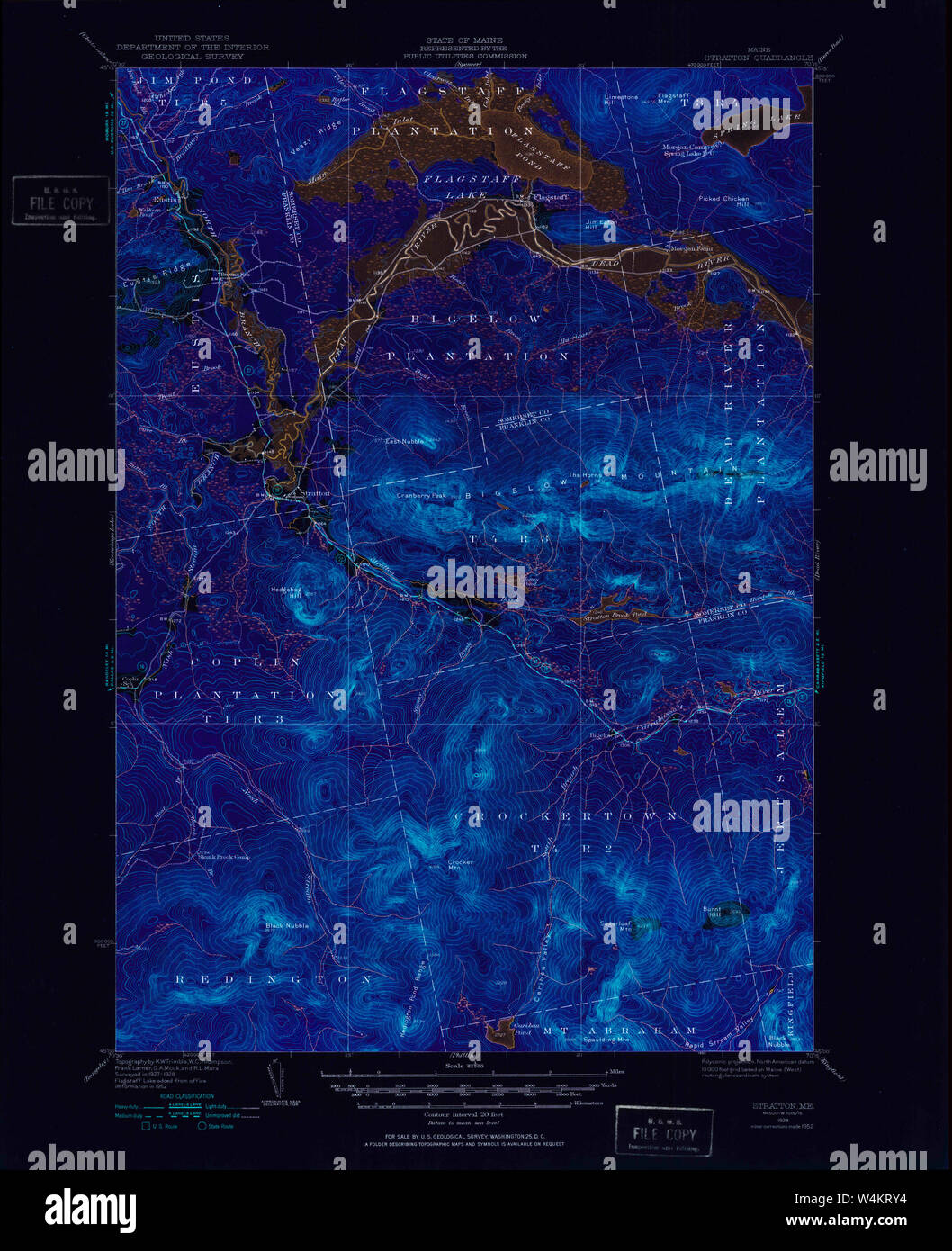 Maine USGS Historical Map Stratton 460935 1928 62500 Inversion ...