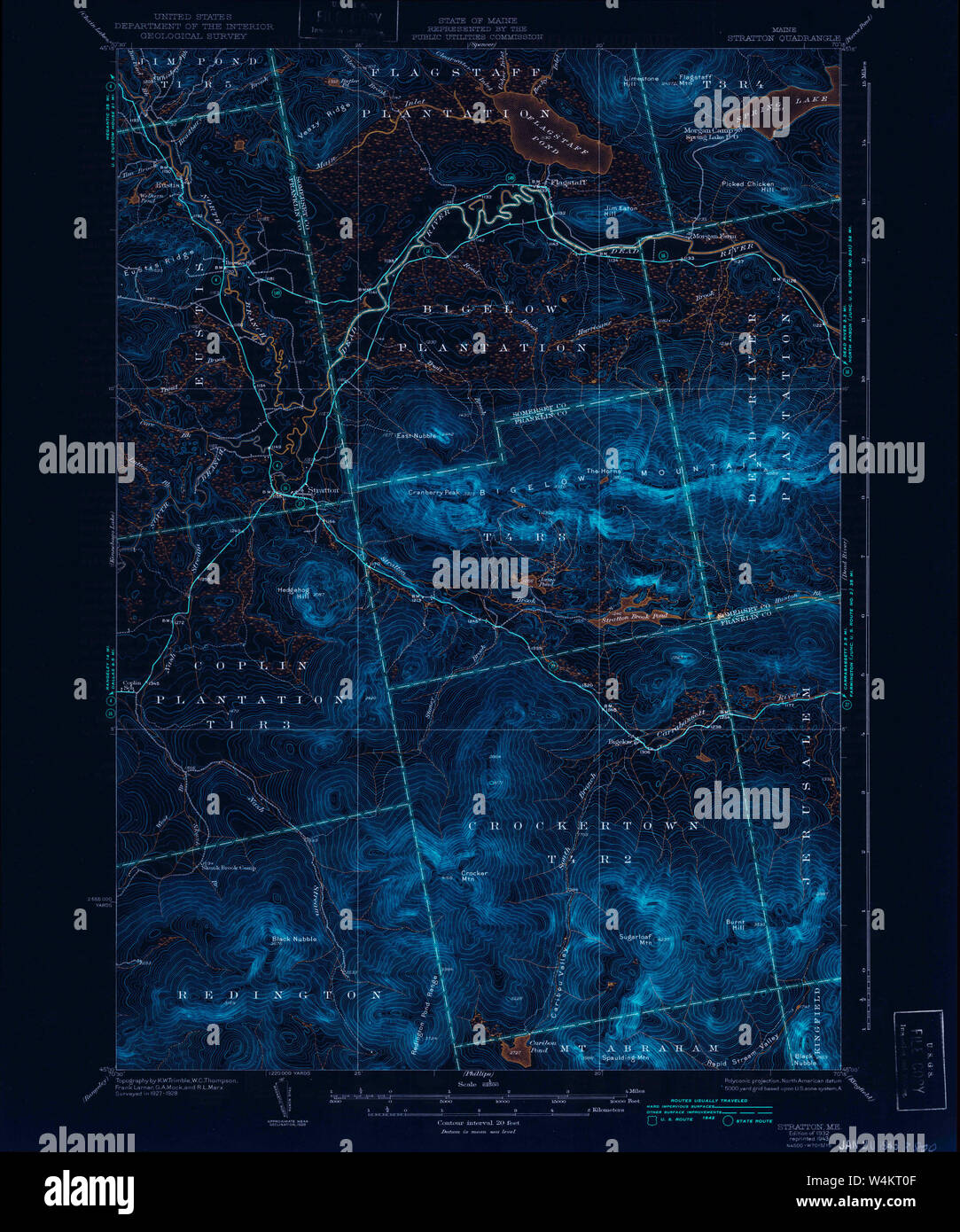 Maine USGS Historical Map Stratton 460934 1932 62500 Inversion ...