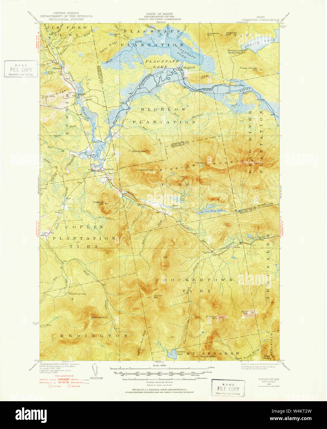 Maine USGS Historical Map Stratton 460935 1928 62500 Restoration Stock ...