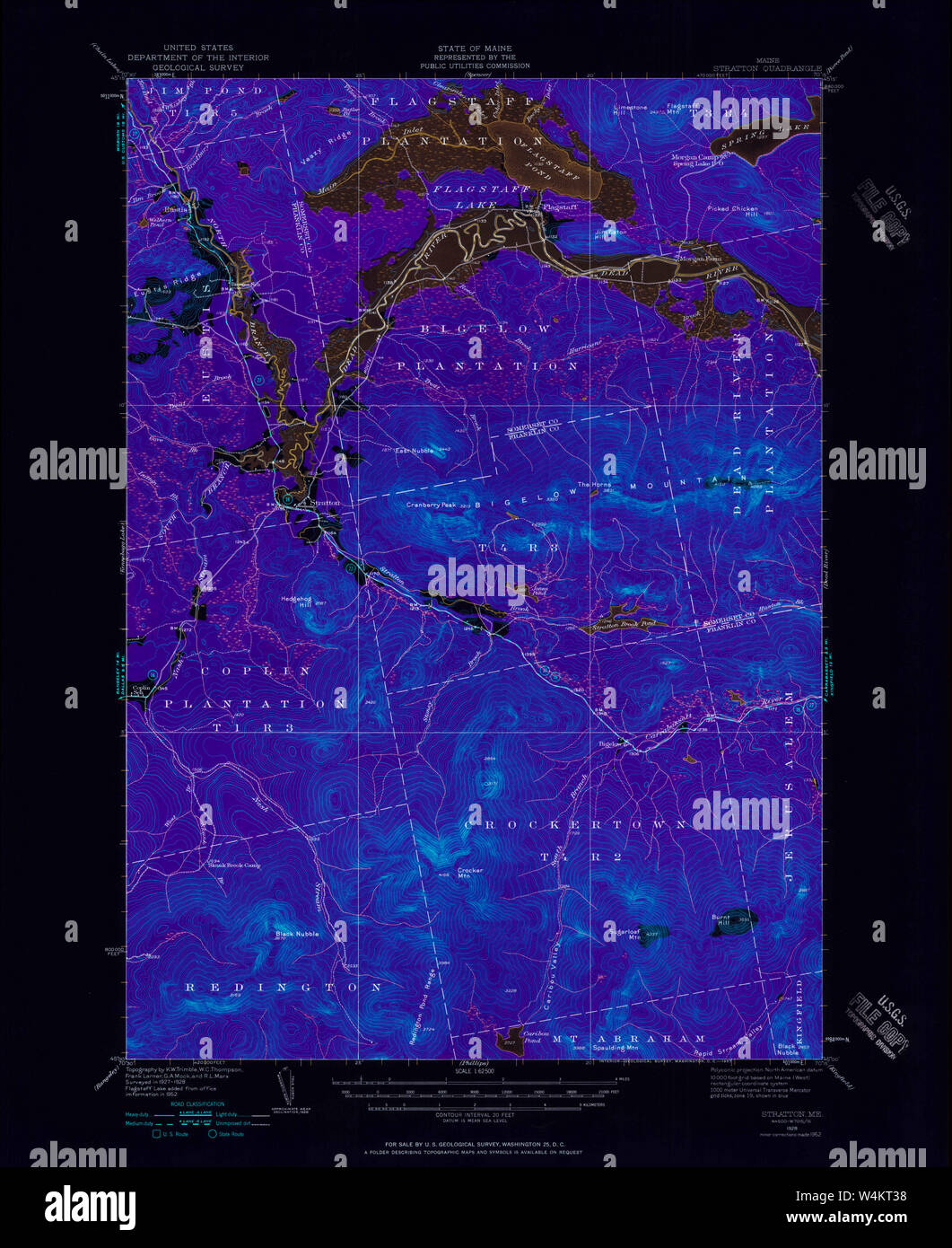 Maine USGS Historical Map Stratton 460936 1928 62500 Inversion ...