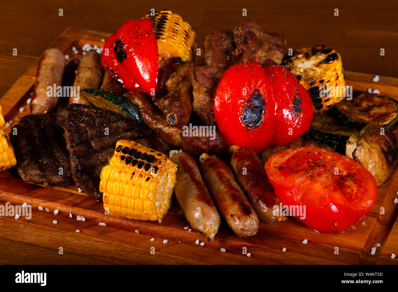 Grilled meat mix plate Stock Photo - Alamy