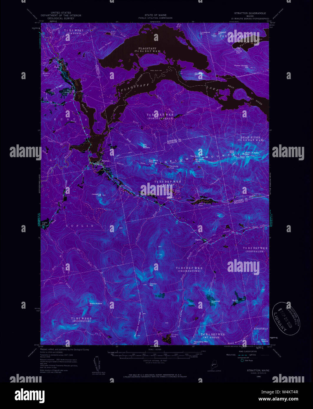 Maine USGS Historical Map Stratton 460937 1956 62500 Inversion ...