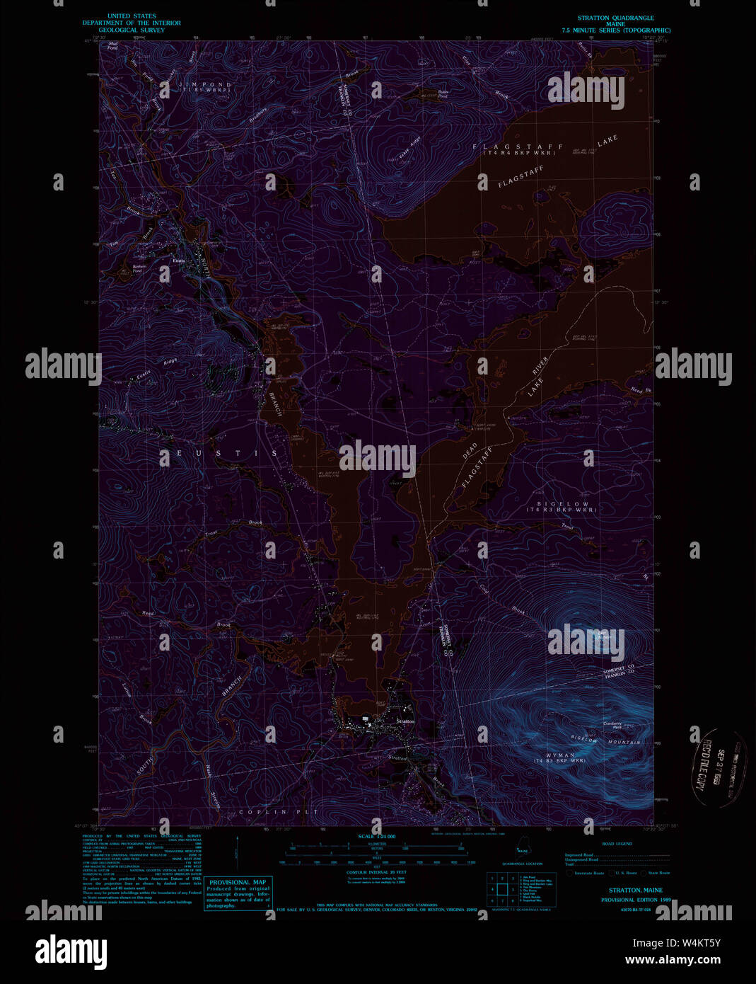 Maine USGS Historical Map Stratton 460940 1989 24000 Inversion ...