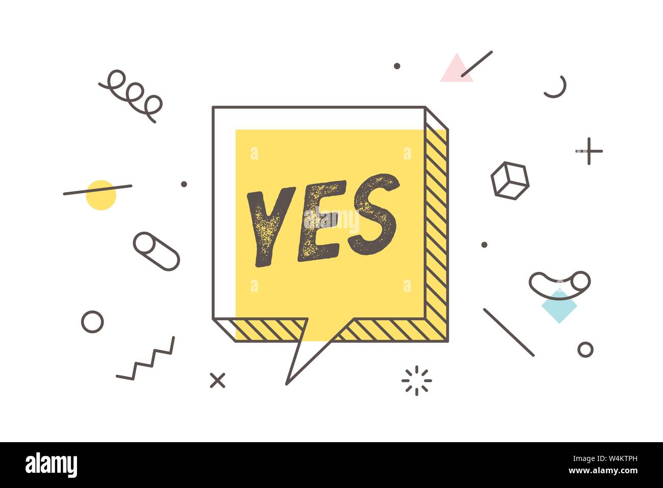 YES. Banner, speech bubble, poster and sticker concept Stock Vector ...