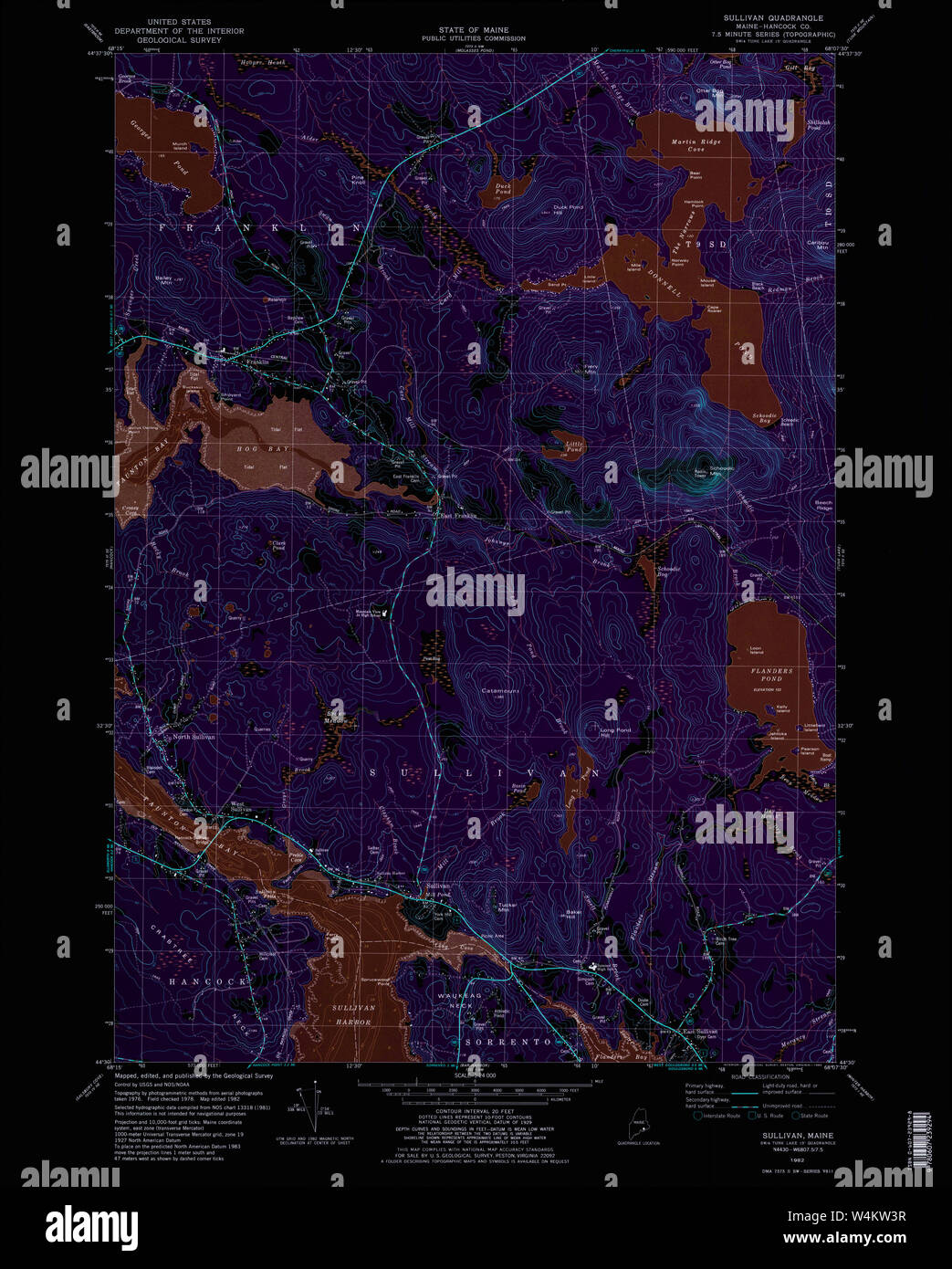 Maine USGS Historical Map Sullivan 103021 1982 24000 Inversion ...
