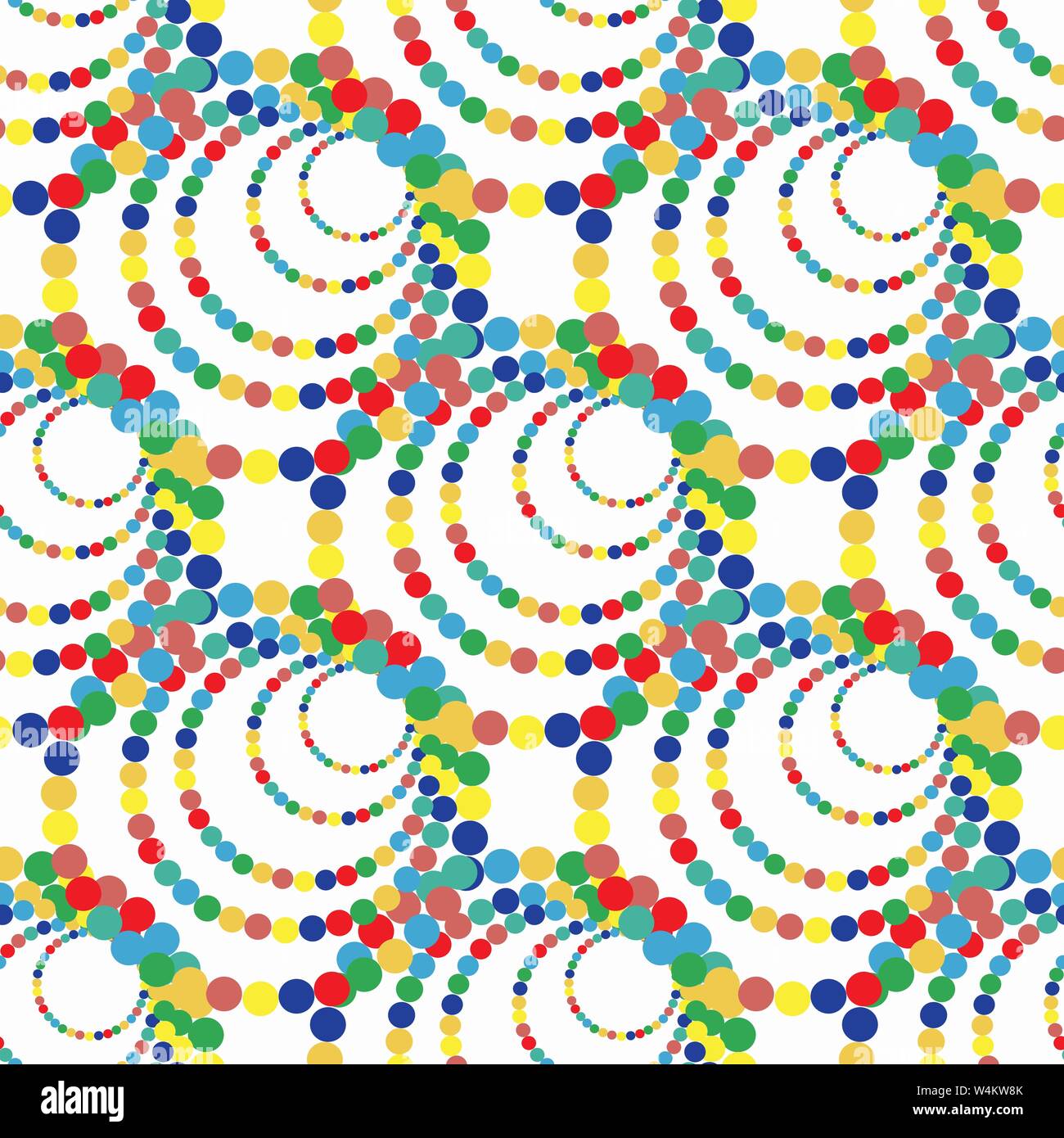 Bright colored circles on a white background seamless pattern vector ...