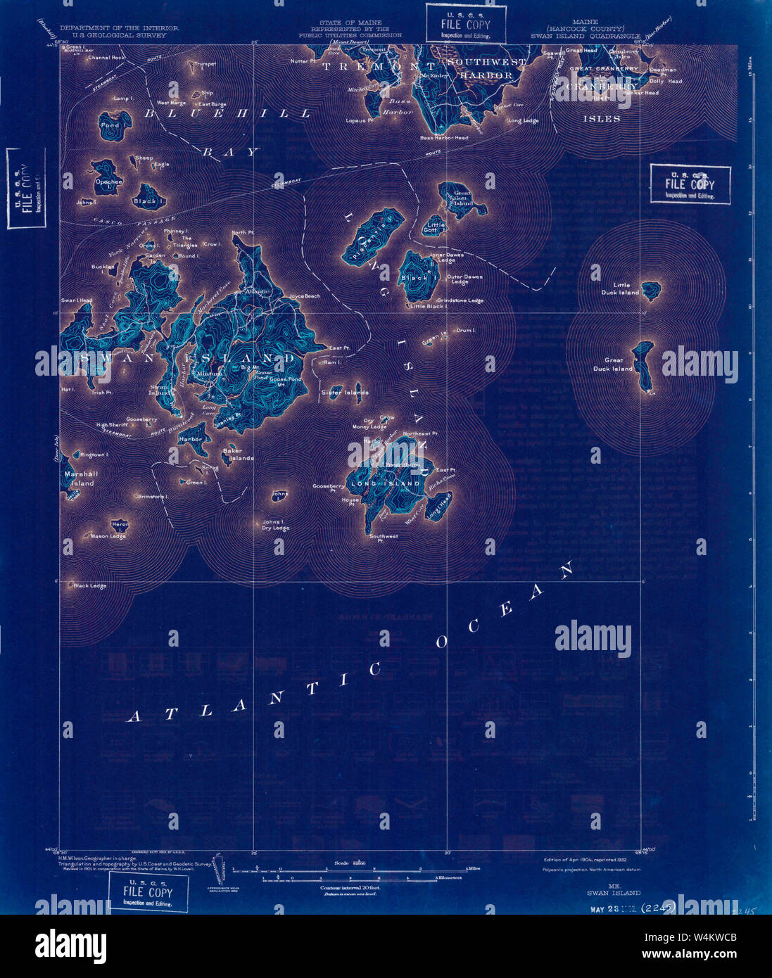 Maine USGS Historical Map Swan Island 807696 1904 62500 Inversion ...