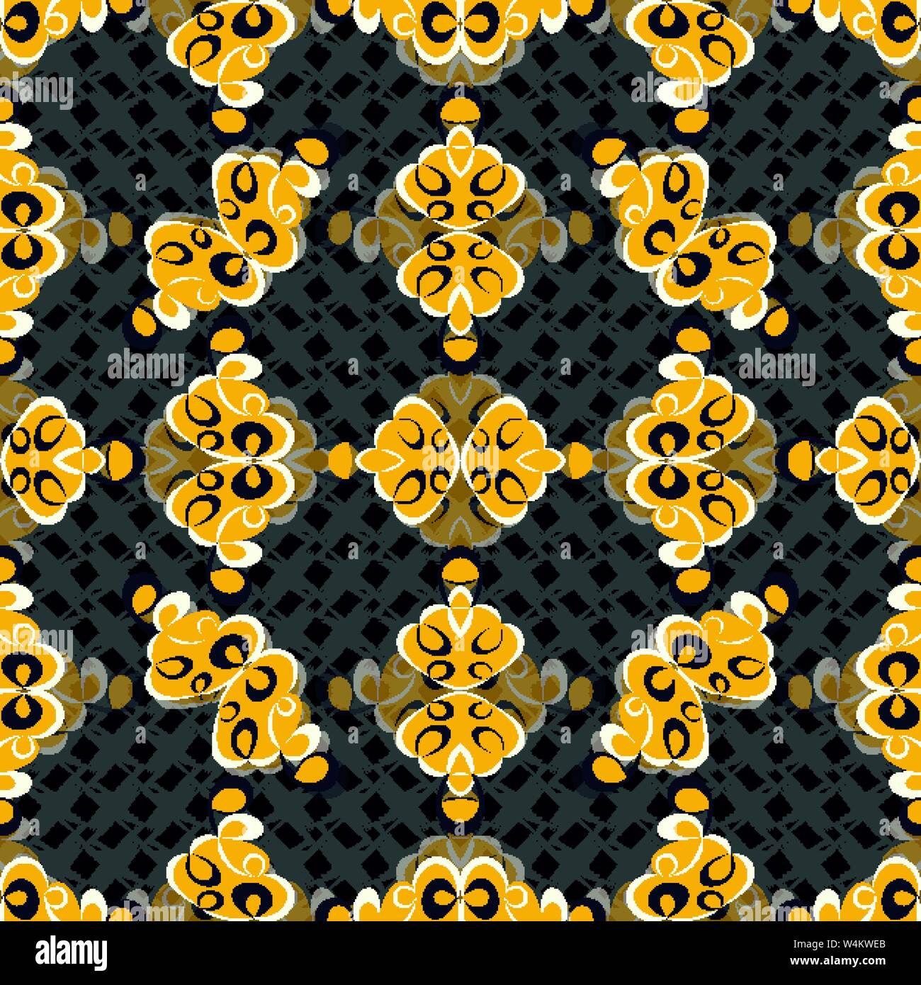 yellow abstract objects on a beautiful dark background vector ...