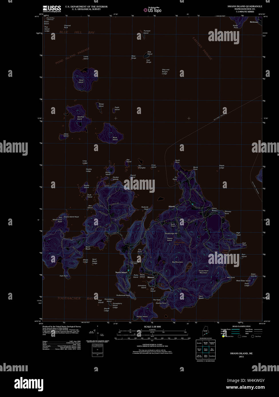 Swans island map hi-res stock photography and images - Alamy