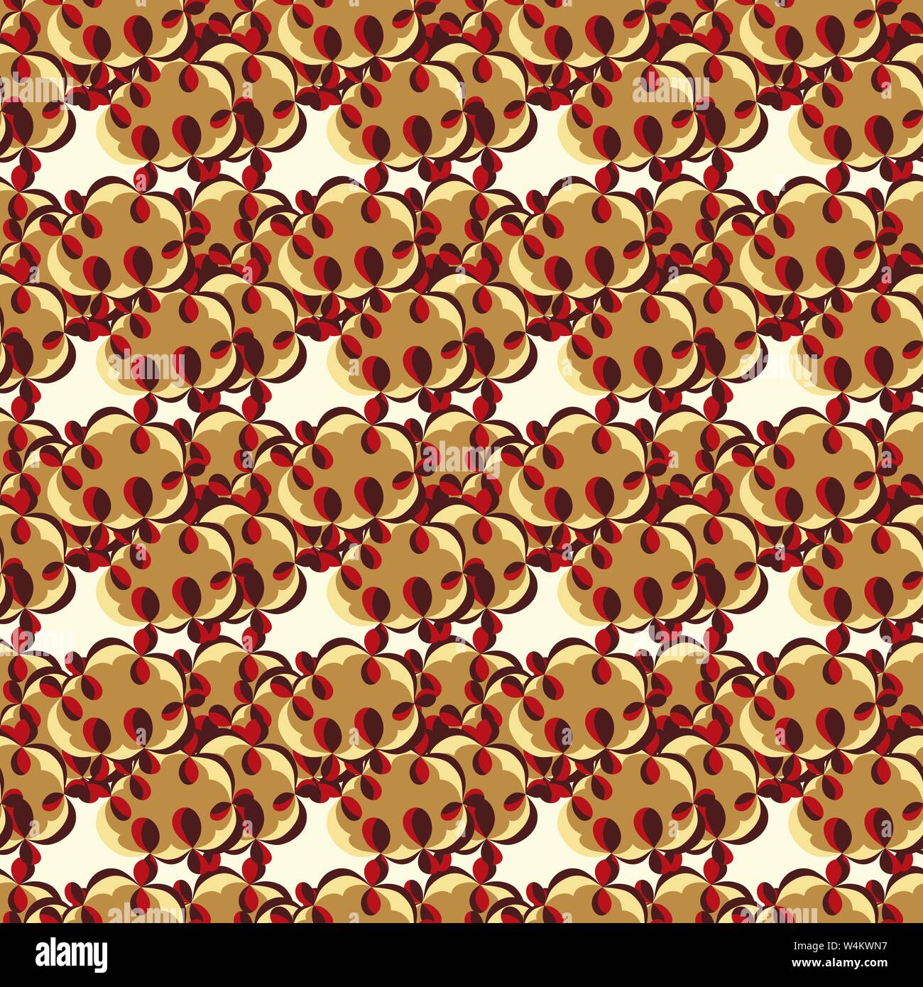 clouds and flower petals abstract seamless pattern vector illustration ...