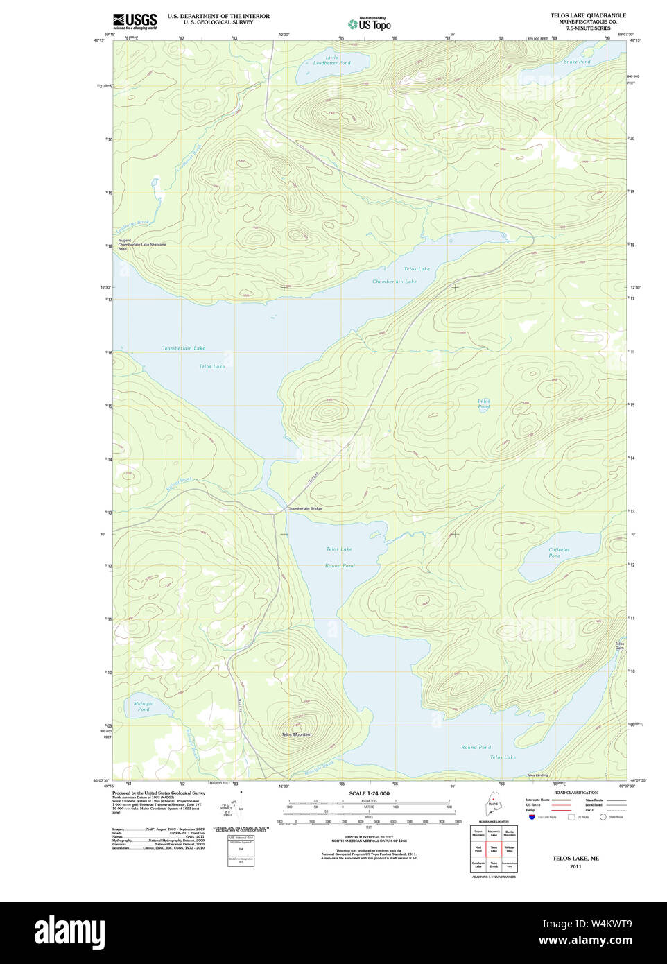 Maine USGS Historical Map Telos Lake 20110906 TM Restoration Stock ...
