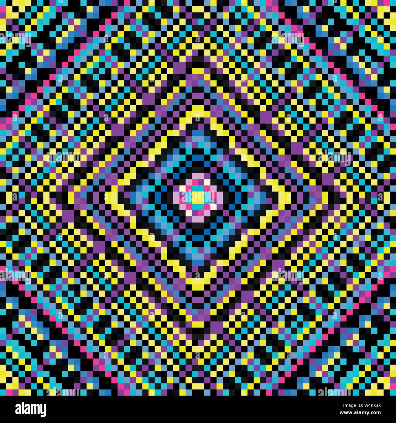 colored pixel psychedelic background vector illustration Stock Vector Image & Art - Alamy