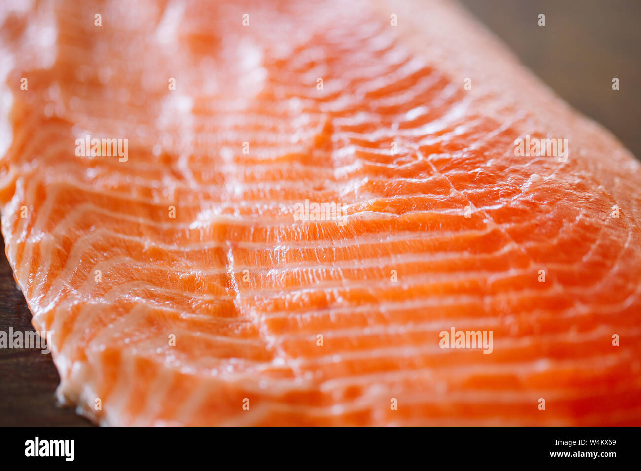 Fish Salmon on the cooking table of a cook Stock Photo - Alamy