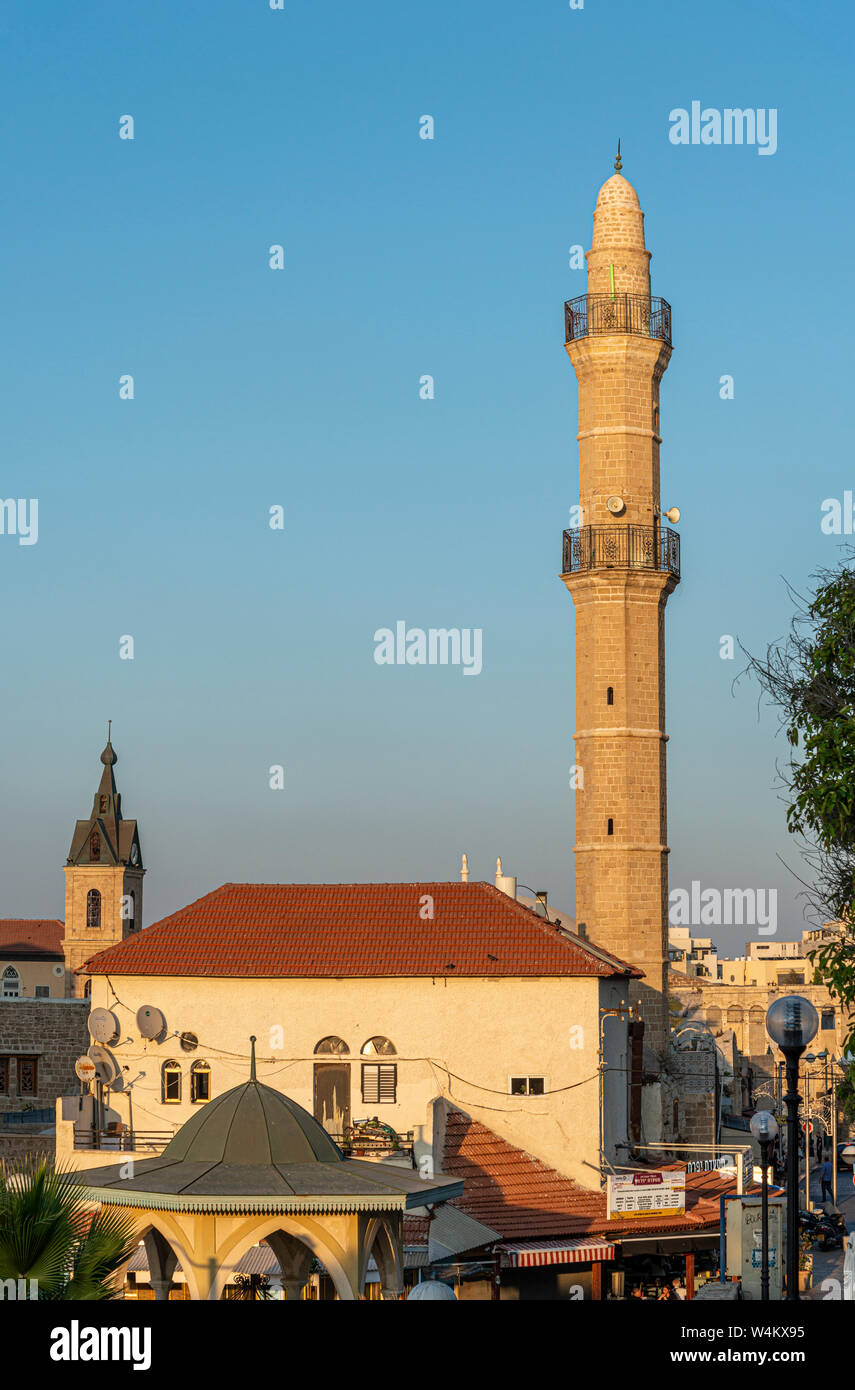 Jaffa, Tel Aviv, Israel- June 17, 2019 : The Mahmoudiya Mosque, the ...