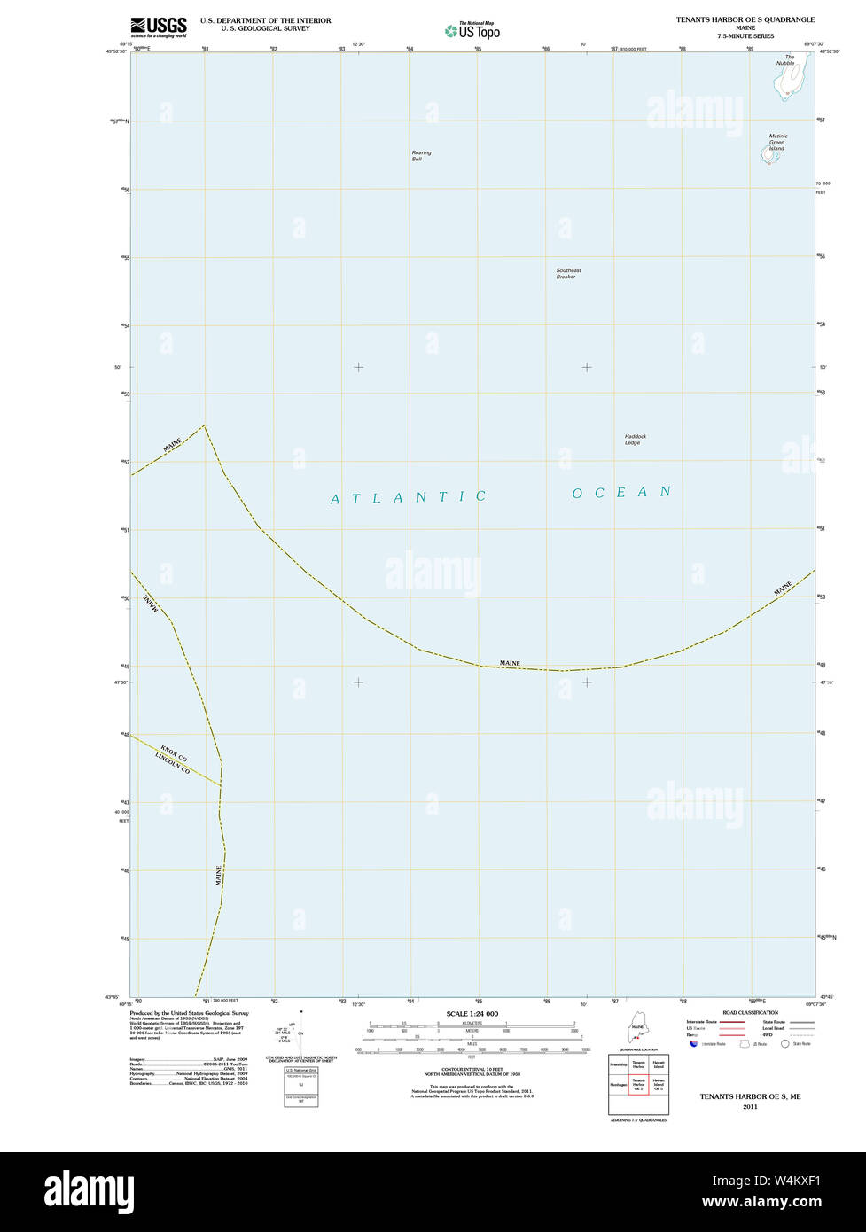 Maine USGS Historical Map Tenants Harbor OE S 20110830 TM Restoration ...