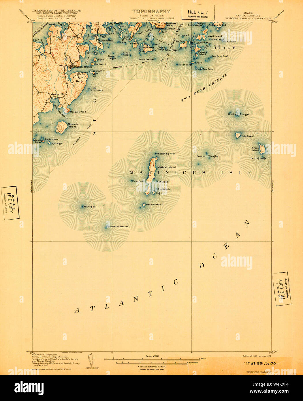 Maine USGS Historical Map Tenants Harbor 807699 1906 62500 Restoration ...