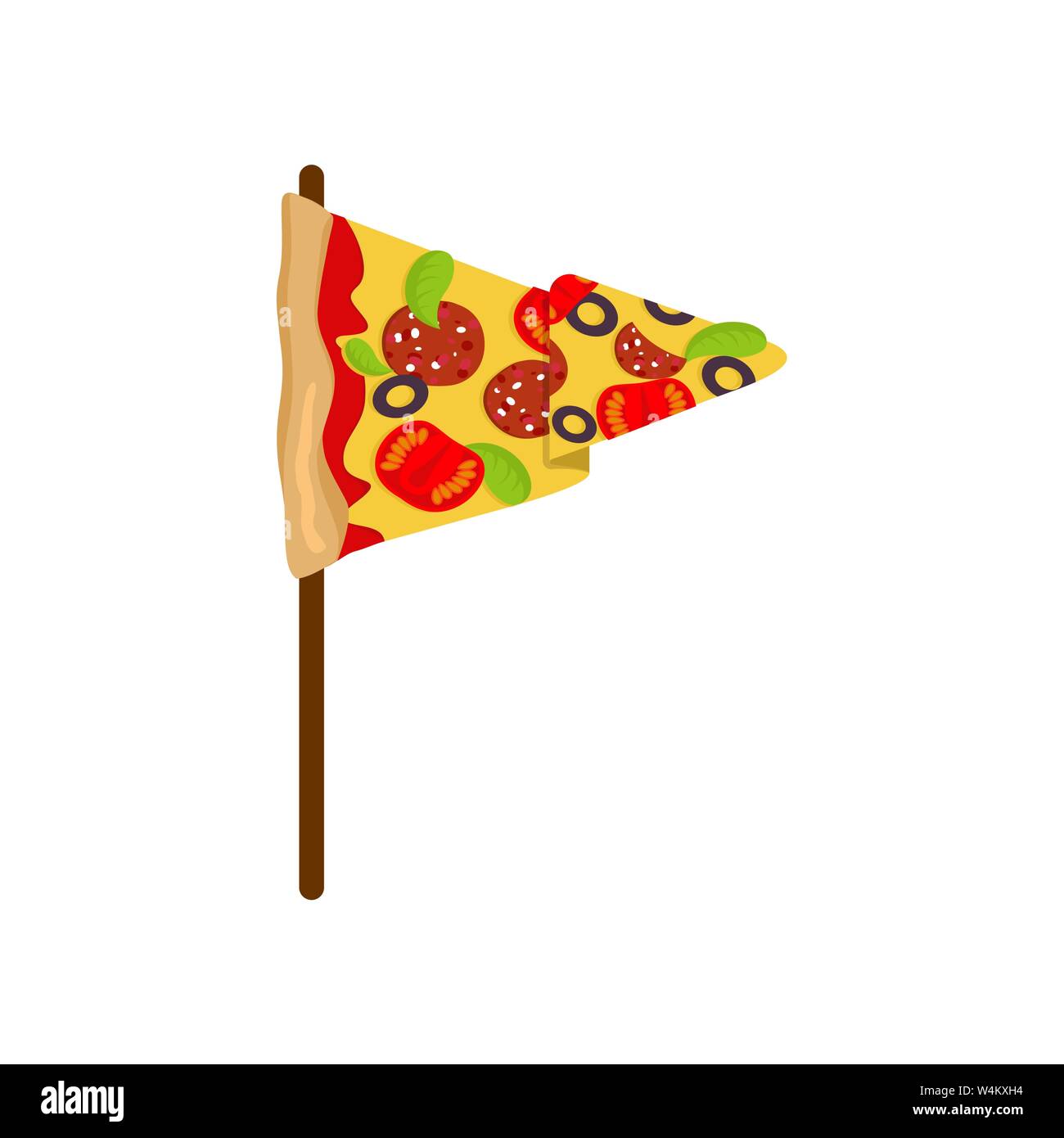 Pizza flag. Banner for Pizzeria or restaurant. Vector illustration ...