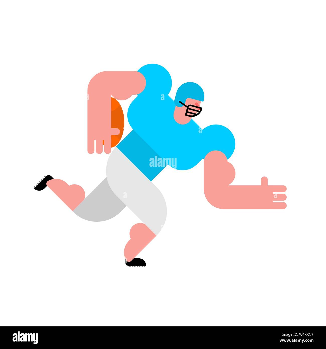 American football player. Athlete action sport vector illustration ...