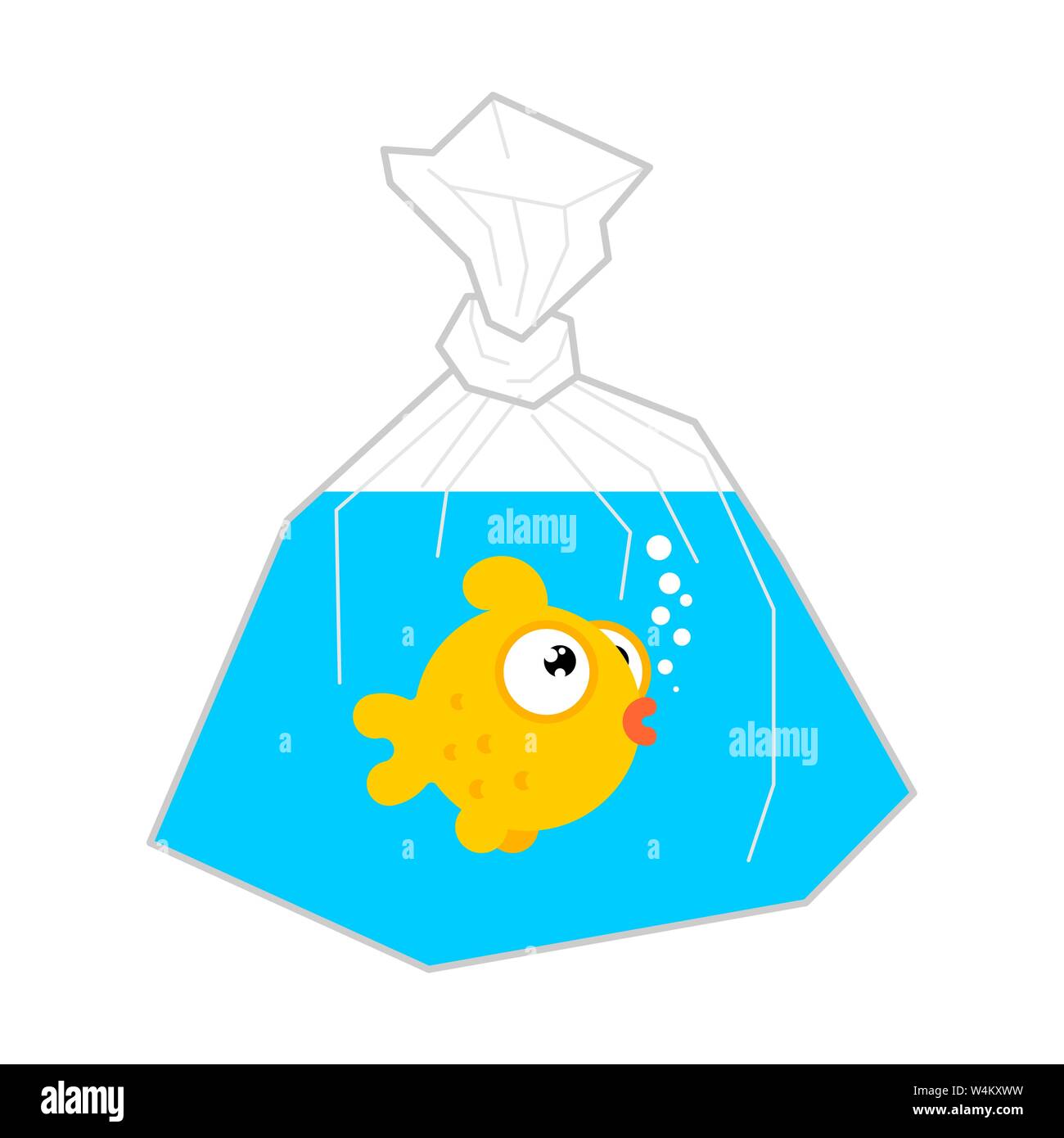 Goldfish in plastic bag isolated. vector illustration Stock Vector ...