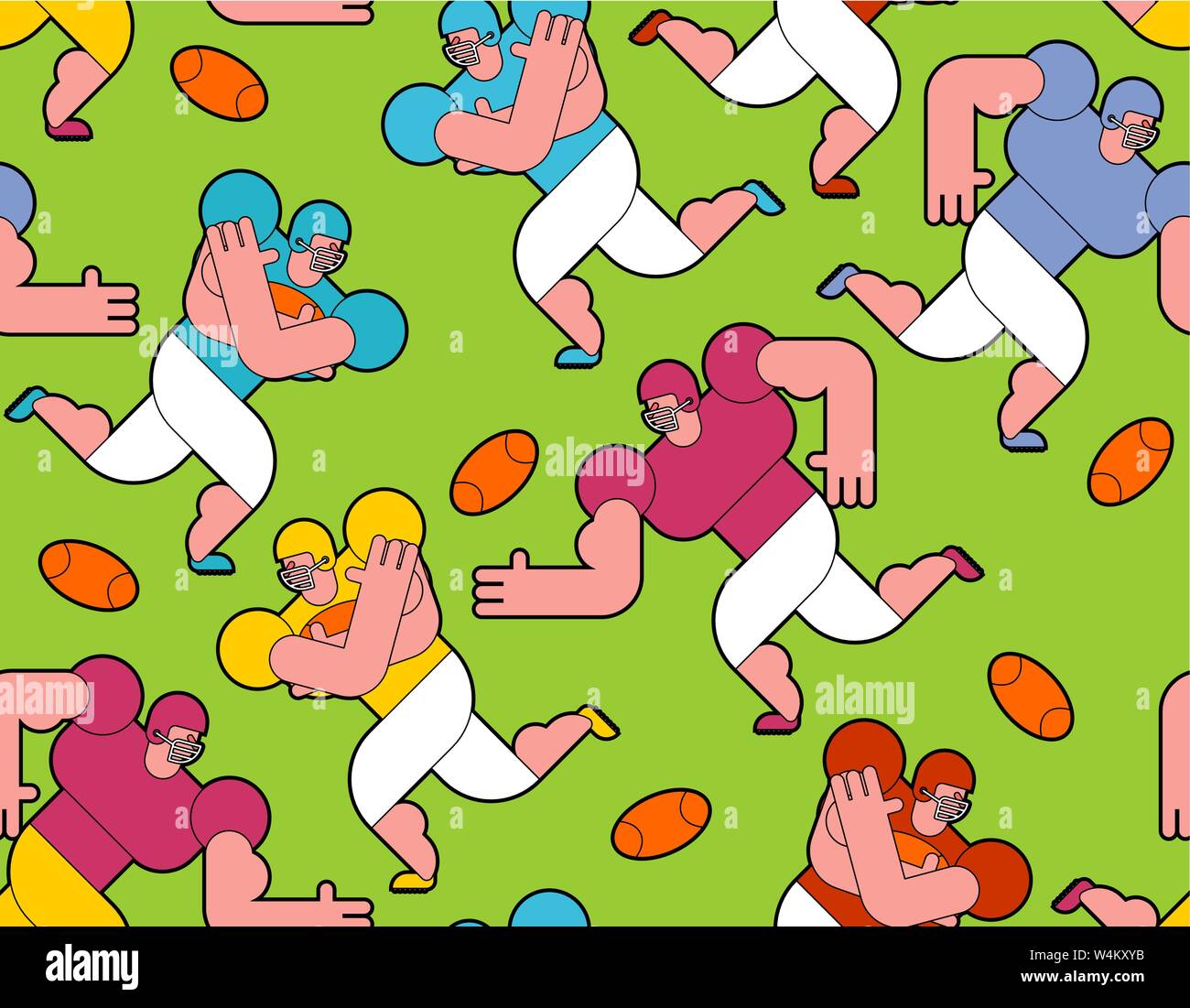 American football pattern seamless. action player background. vector ...